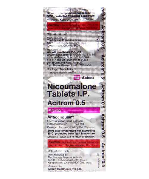 ACITROM 0.5MG TAB ( ABBOTT ) - Buy ACITROM 0.5MG TAB Online - MedPlusMart