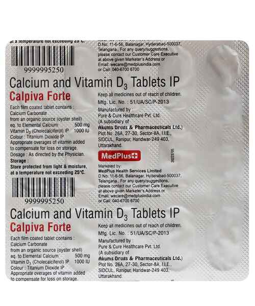 CALPIVA FORTE TAB ( MEDPLUS HEALTH SERVICES LIMITED ) - Buy CALPIVA FO