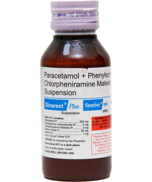 SINAREST PLUS 60ML SYP ( CENTAUR PHARMACEUTICALS PVT LTD ) - - MedPlusMart